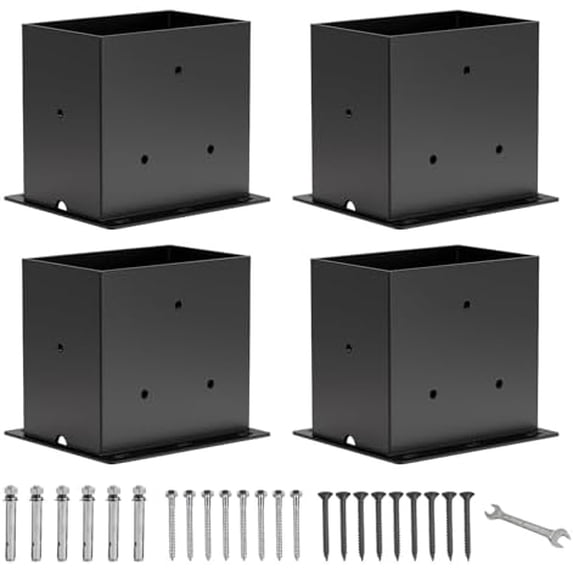4x6 Base 4 count,Deck Brackets,Inner Size (3.6" x5.6" -Coated Bracket ...