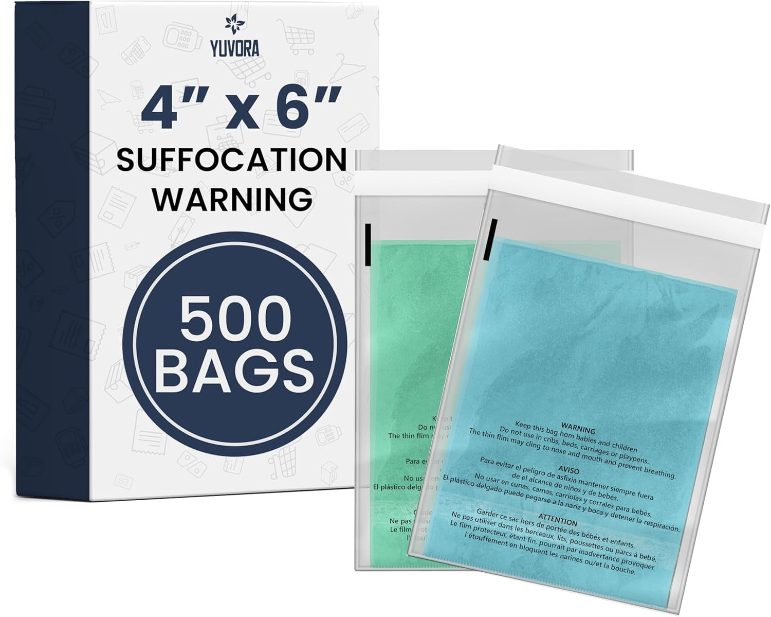 4x6 Clear Poly Bags with Suffocation Warning – 500 Count Resealable ...