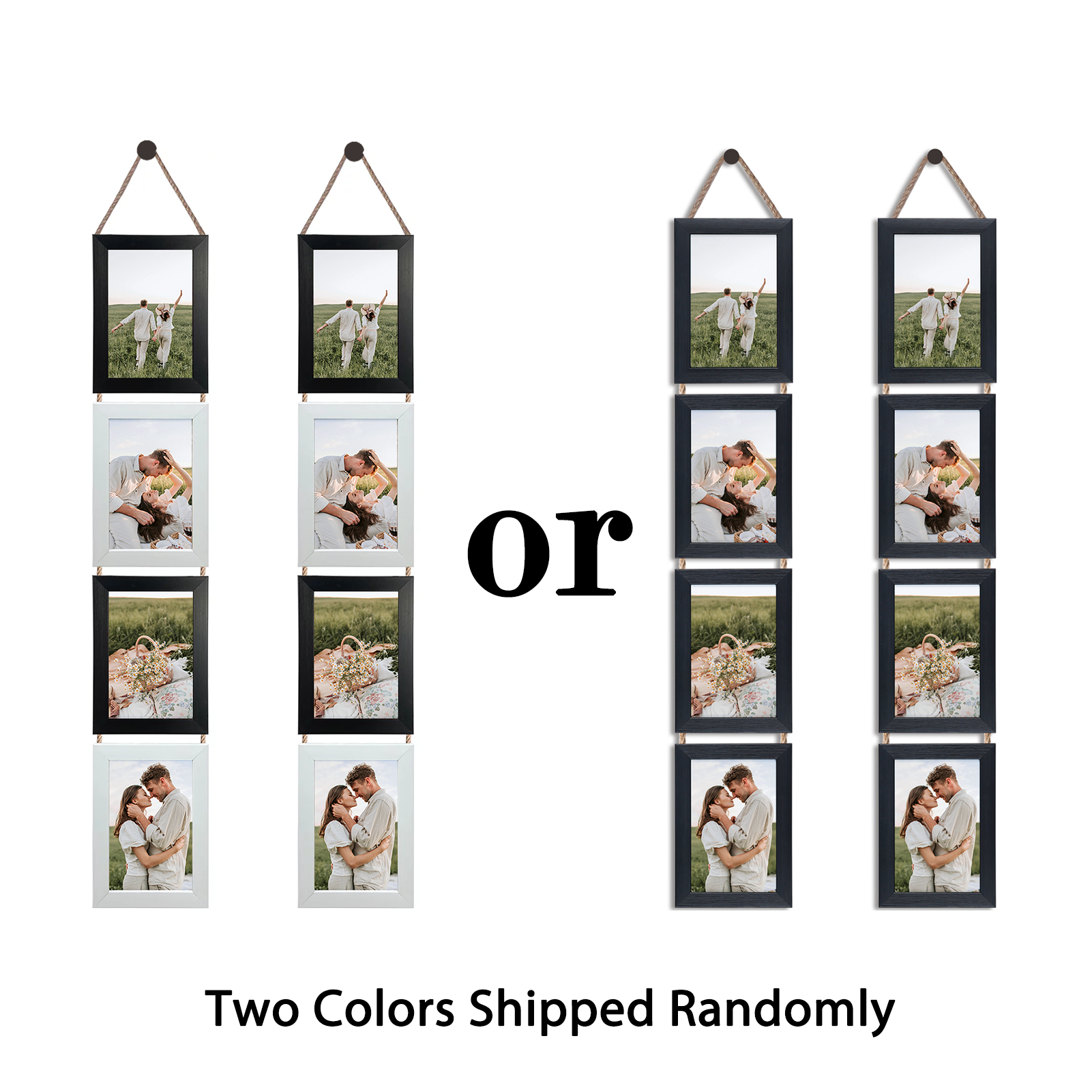 Mainstays 4x6 8-Opening Linear Gallery Collage Picture Frame, Black ...