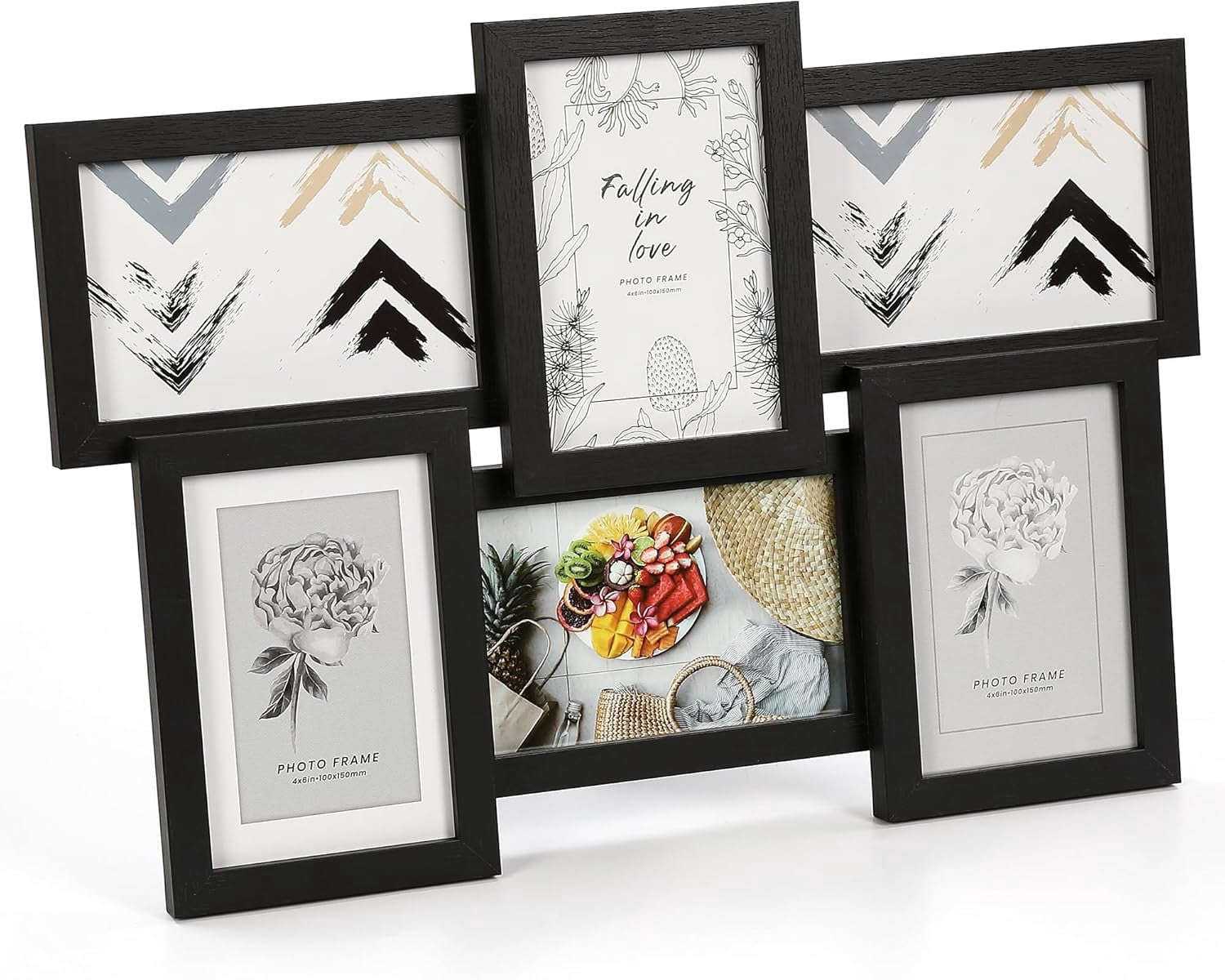 4x6 Collage Picture Frame, 6 Openings Black Photo Frame for Wall Decor ...
