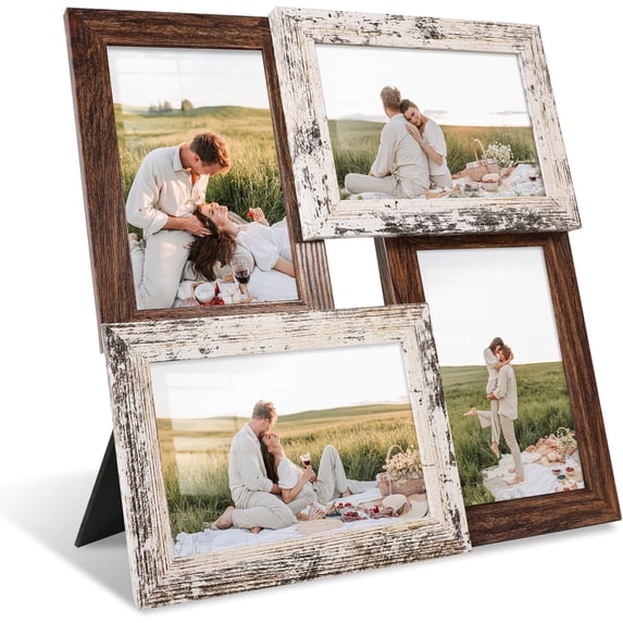 4x6 Collage Picture Frames, Multi Family Photo Frame with Real Glass ...