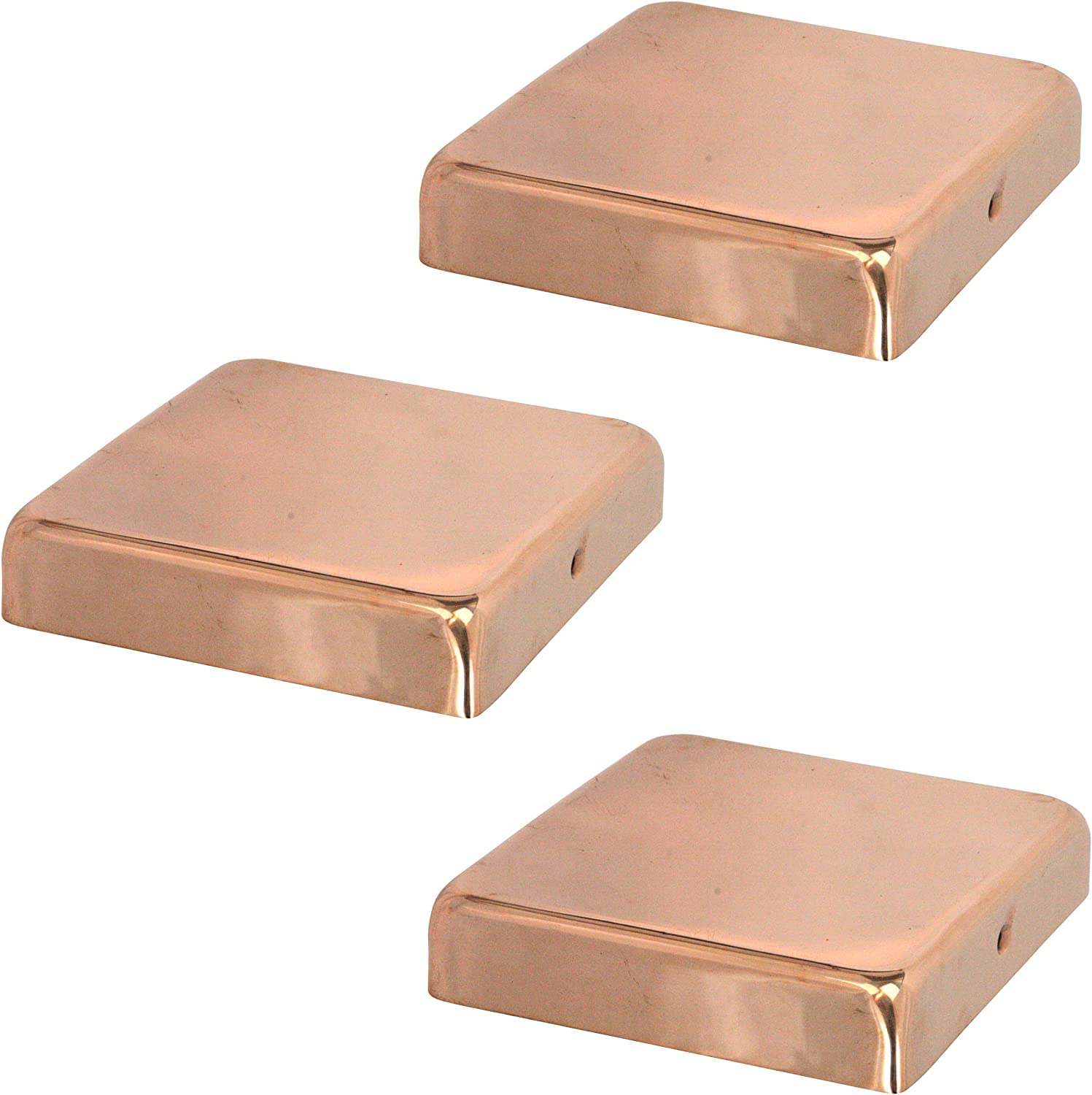 4x6 Copper Flat Top Post Caps (3-Pack) - Extended Lip - Solid Copper ...