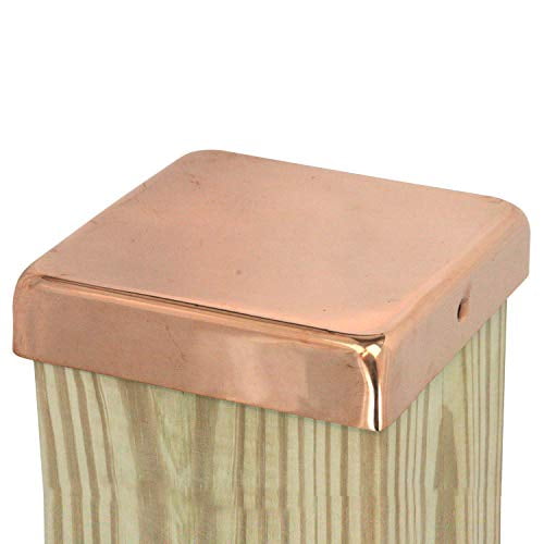 4x6 Copper Flat Top Post Caps (4-Pack) - Extended Lip - Solid Copper ...