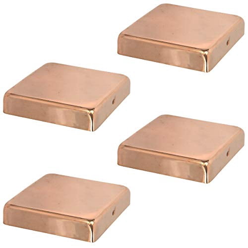 4x6 Copper Flat Top Post Caps (4-Pack) - Extended Lip - Solid Copper ...