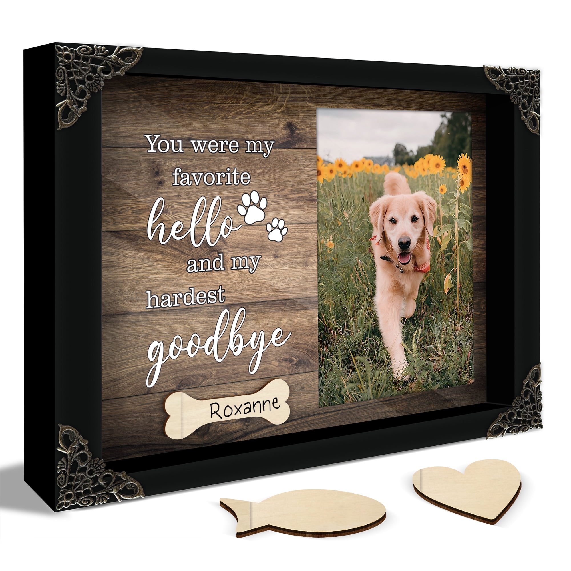 4x6 Covered Dog Memorial Picture Frame, Pet Memorial Gifts for Dogs ...