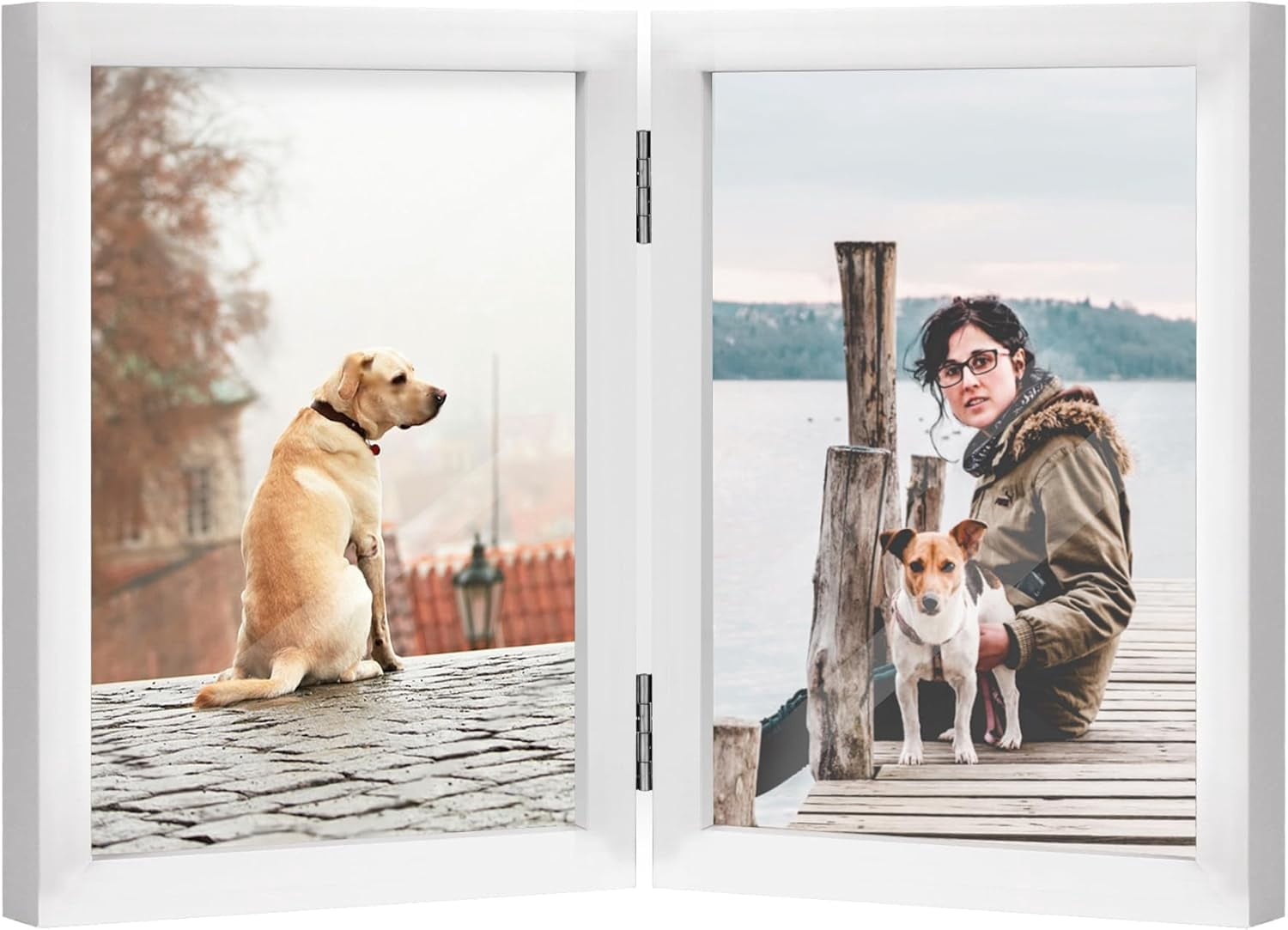 4x6 Double Picture Frame Wooden Hinged Photo Frame Definition Glass ...