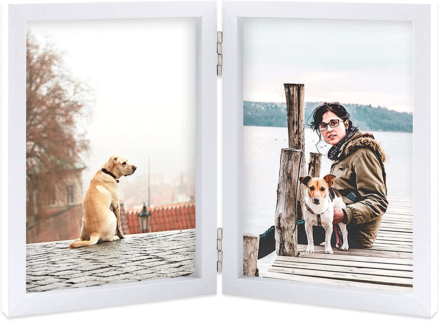 4x6 Double Picture Frame Wooden Hinged Photo Frame Definition Glass ...