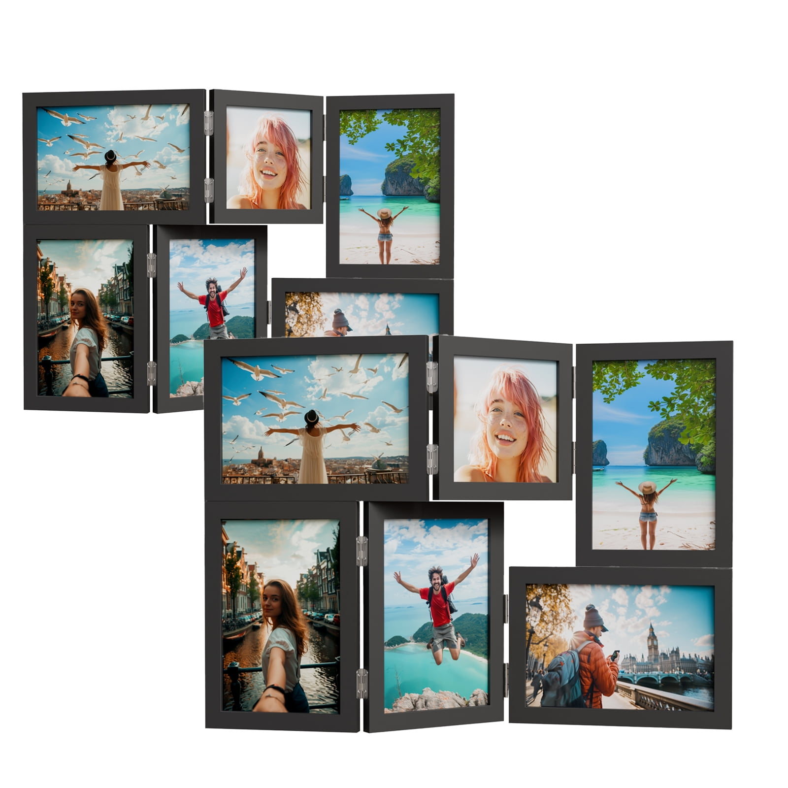 4x6 FOLDING COLLAGE FRAMES HOME DECOR HOME DECORATION(Black, 2-Pack ...