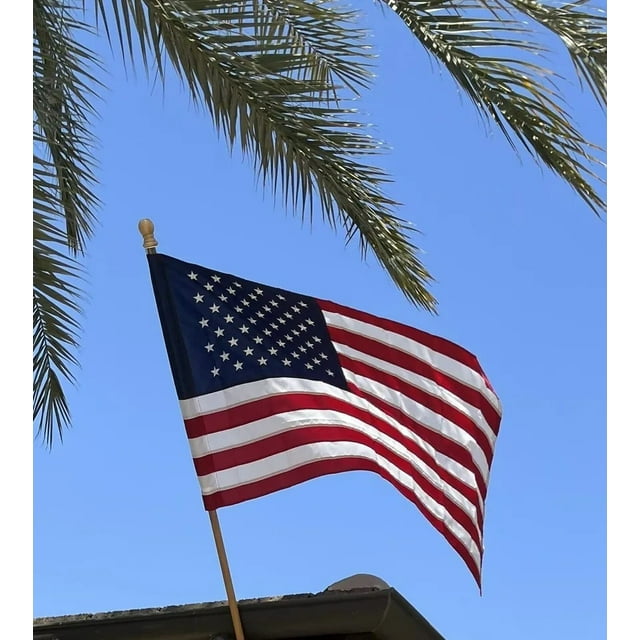 4x6 FT Outdoor Embroidered American Flag Quality Made USA Luxury Flag ...