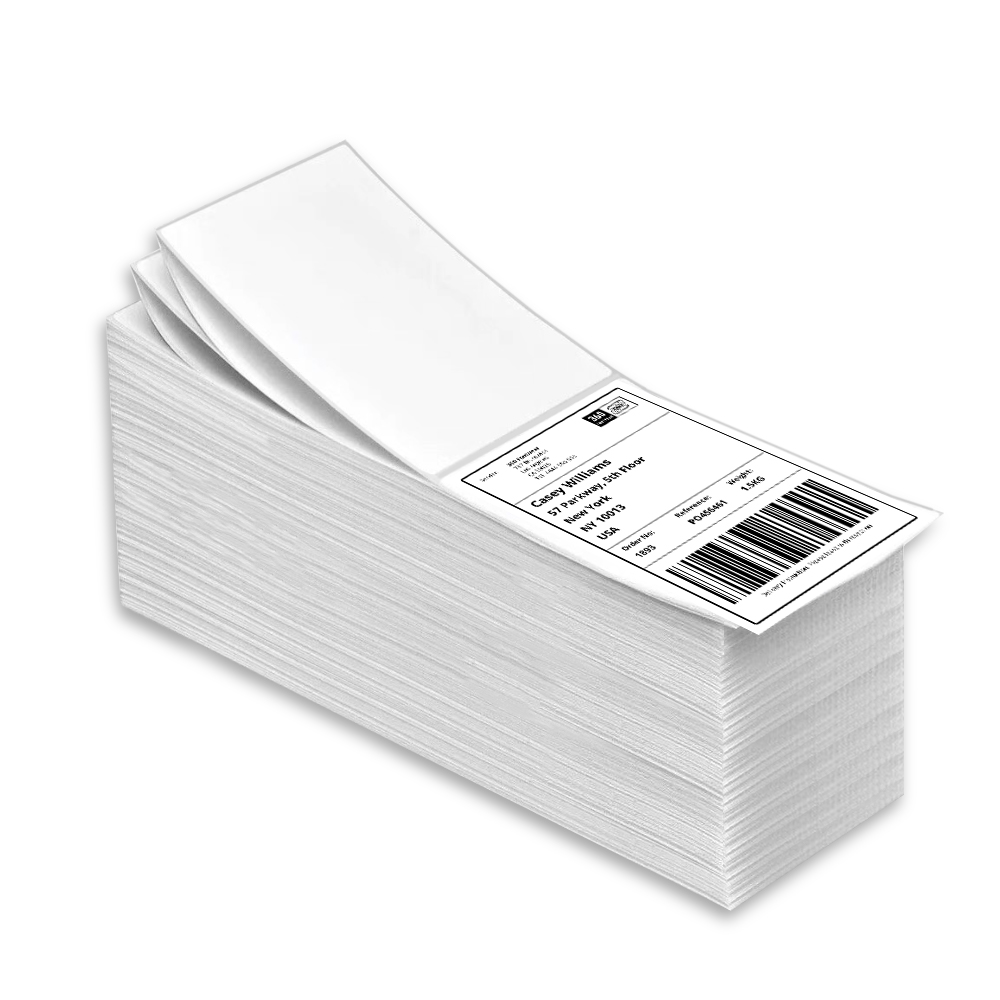 4x6 Fanfold Direct Thermal Shipping Labels 4000 Labels | Perforation ...