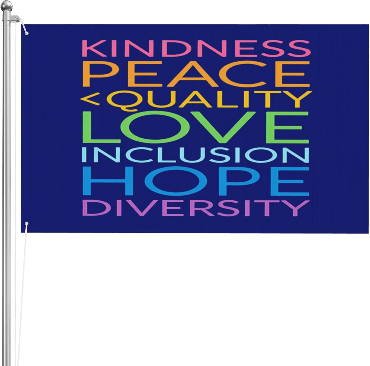 4x6 Feet Kindness Love Peace Equality Inclusion Hope Diversity Flag ...