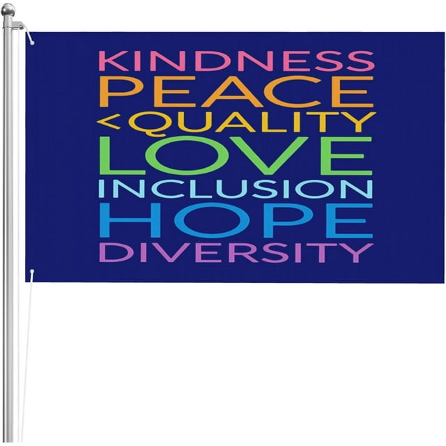 4x6 Feet Kindness Love Peace Equality Inclusion Hope Diversity Flag ...