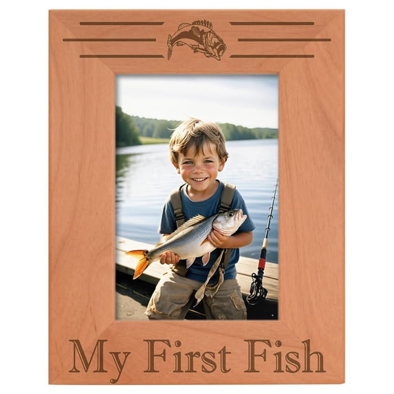 ThisWear 4x6 Fishing Frame My First Fish Picture Frame Fishing Gift ...