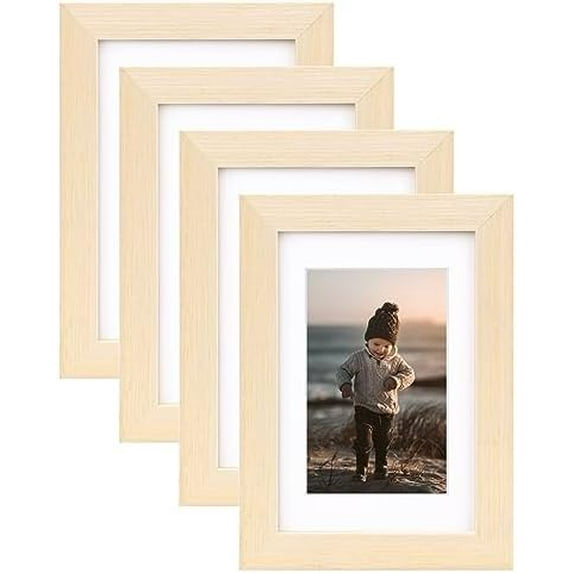 4x6 Frame White Oak, Solid Wood 4 x 6 Picture Frame with Acrylic ...