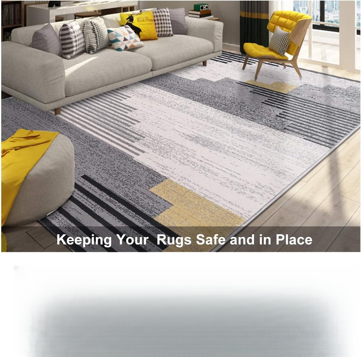 4x6 Ft Dual Surface Rug Pad Felt + Rubber 1/8 Inch Thick Non-Skid ...