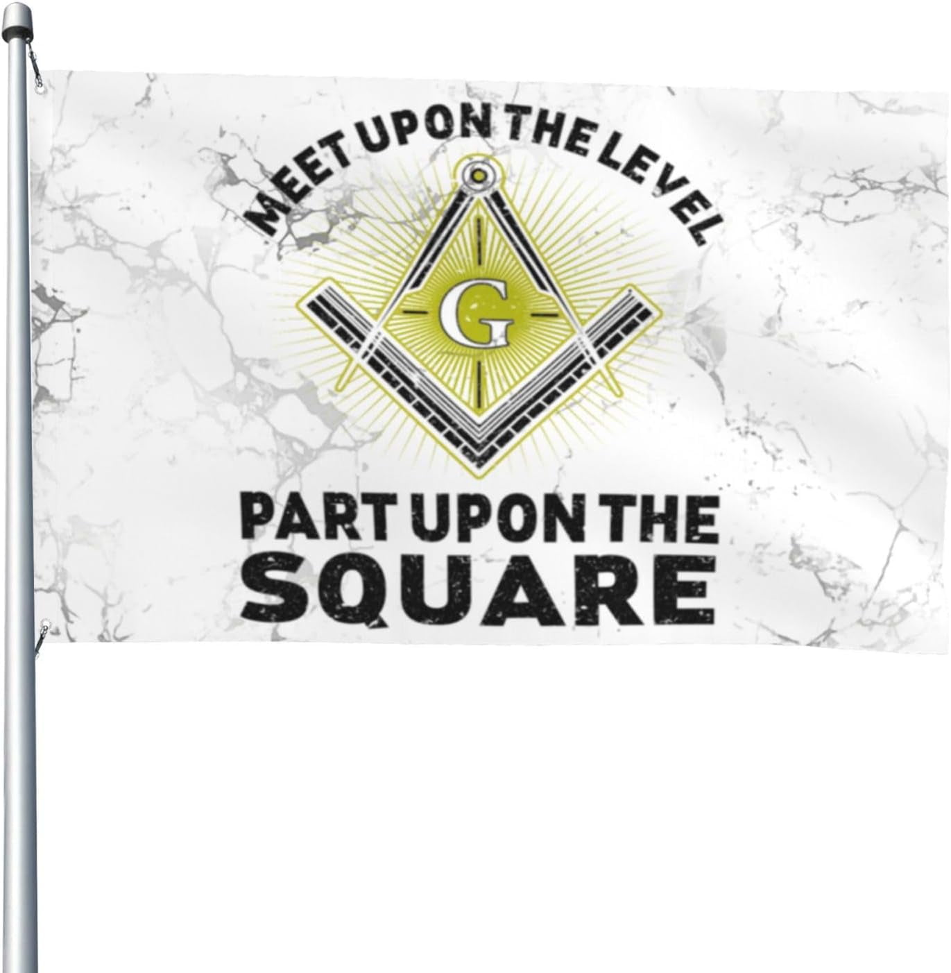 4x6 Ft Garden flag Meet Upon The Level Masonic black Flag American flag ...