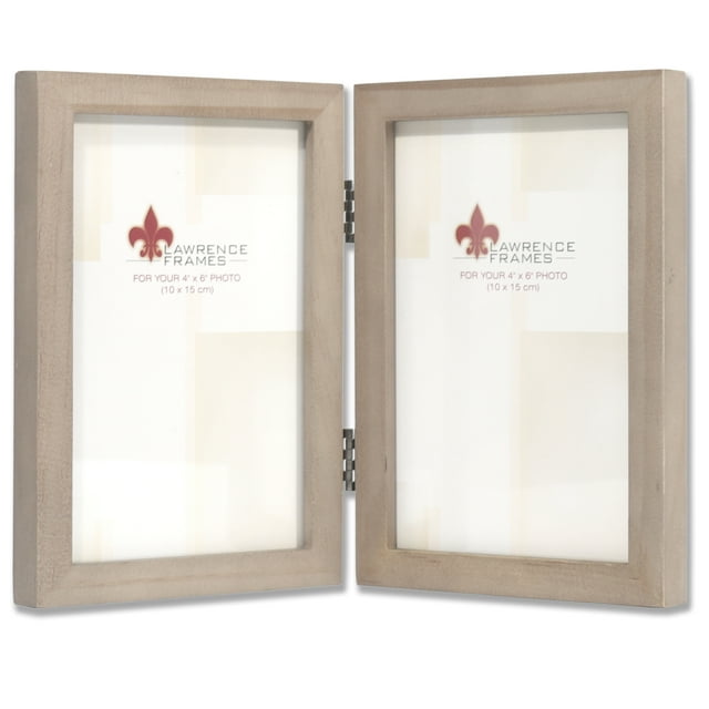 4x6 Hinged Double Gray Wood Picture Frame - Gallery Collection ...