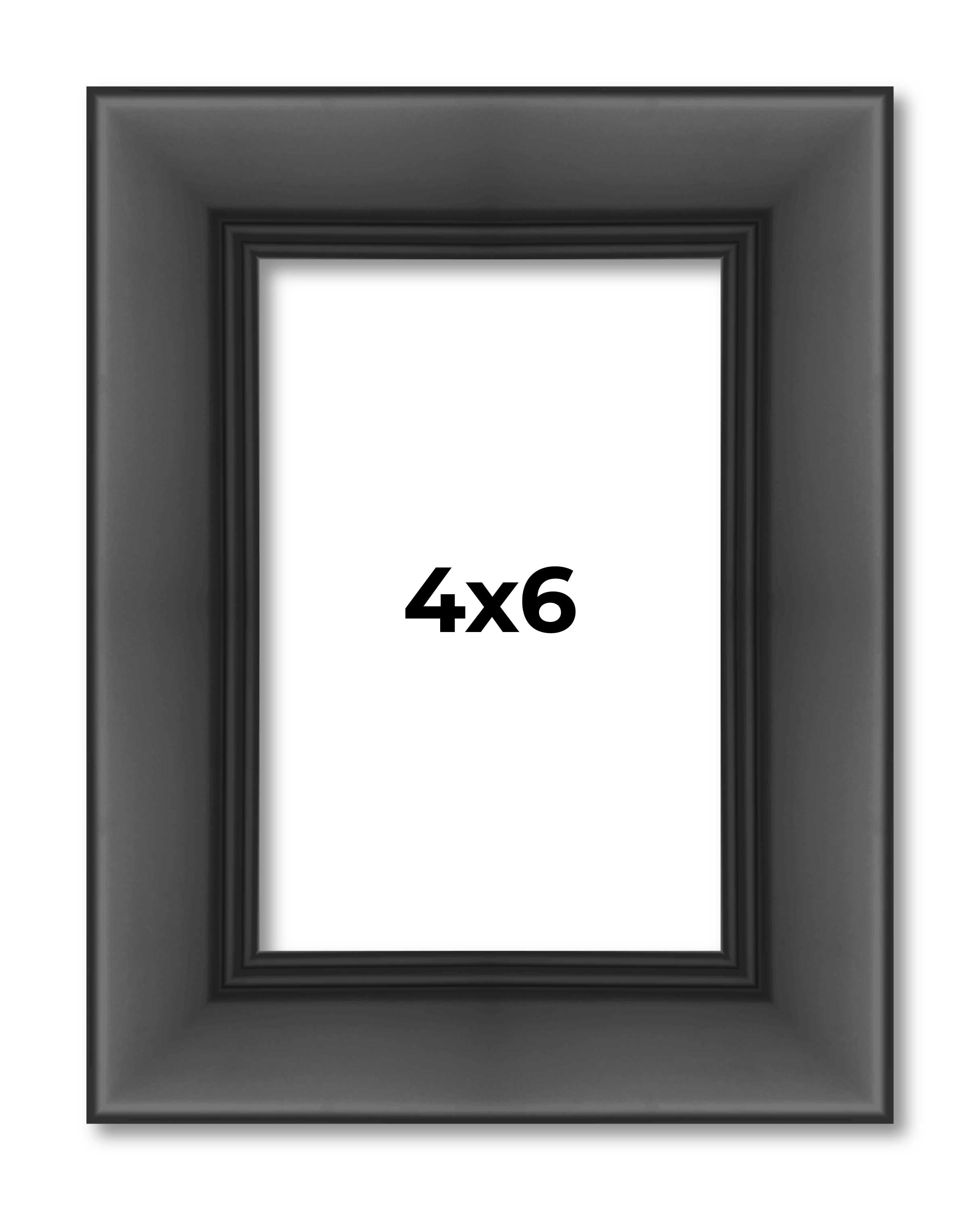 4x6 In - 4 x 6 Contemporary Black Solid Wood Frame with UV Framer's ...