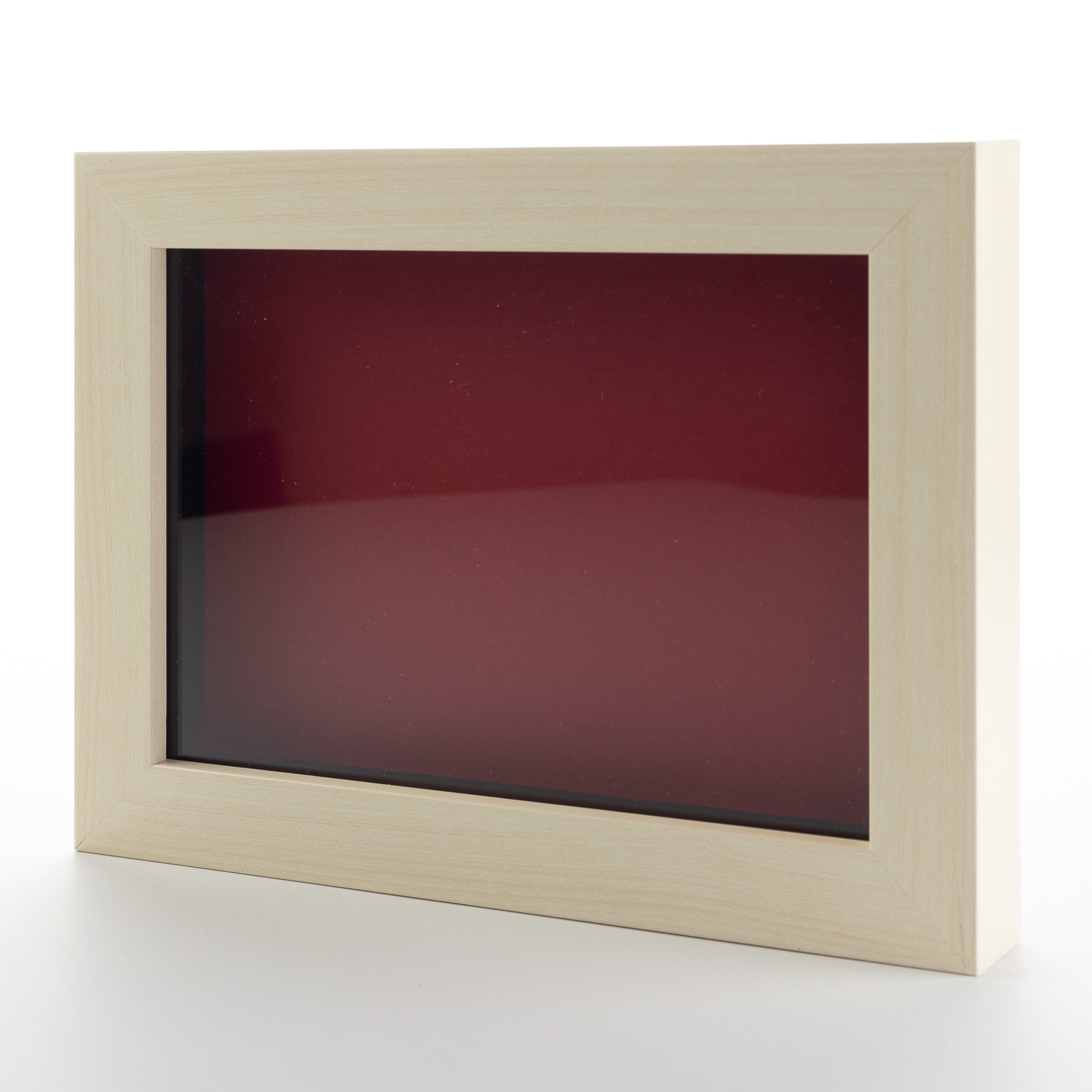 4x6 In Shadow Box Frame Light Real Wood with a Red Acid-Free Backing ...
