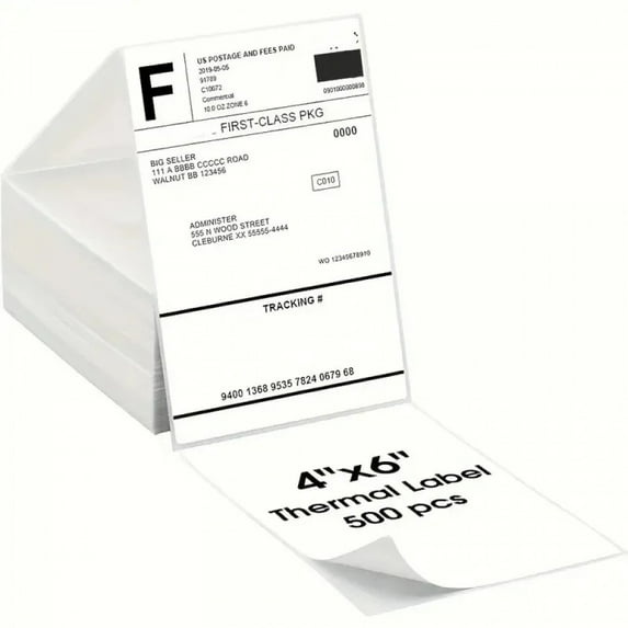 4x6 Inch Direct Thermal Labels 500 Labels Per stacked -Strong Adhesive ...