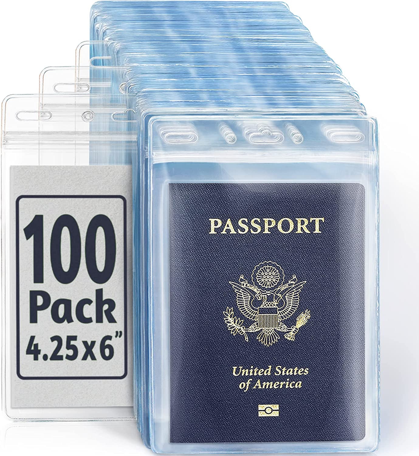 4x6 Inch Passport & Card Holders with Soft Edge (Clear, 100 PK) - Extra ...