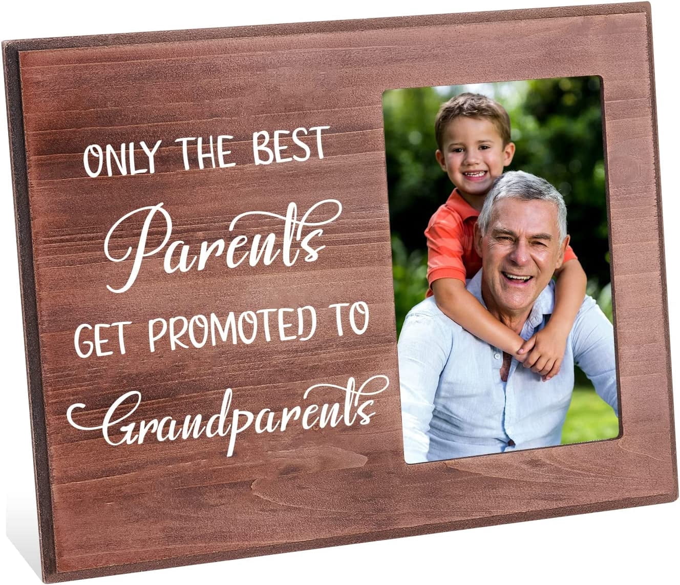 4x6 Inch Picture Frame Grandparents Picture Frame Saddle Brown Wood ...
