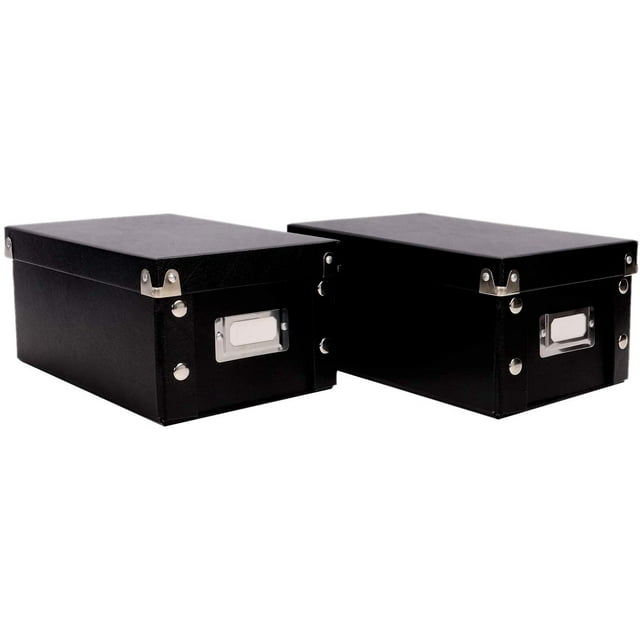 Snap-N-Store 4x6 Index Card Storage File Container Case, Black, 2 PK ...