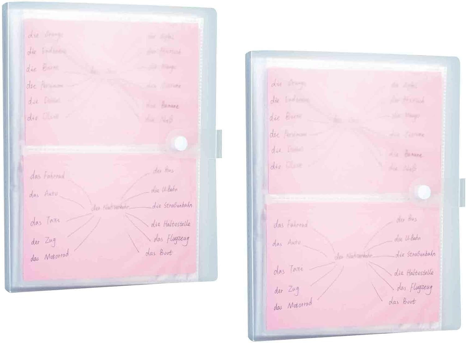 4x6 Index Cards Clear Plastic Holder Organizer Pouches Book Binder 40 ...