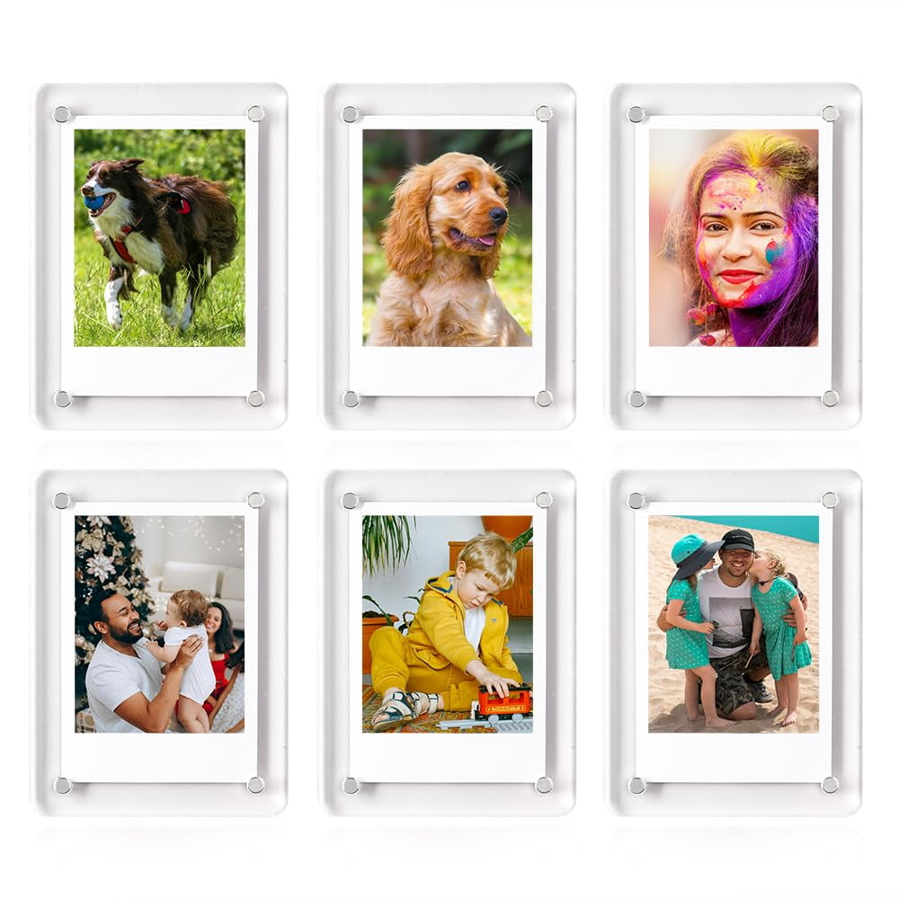 4x6 Magnetic Photo Frames for Refrigerator, Clear Acrylic Picture ...