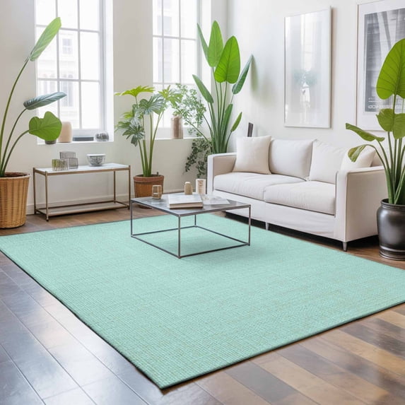 4x6 Mint Green Linen Area Rug for Living Room, Washable Non Slip Low ...