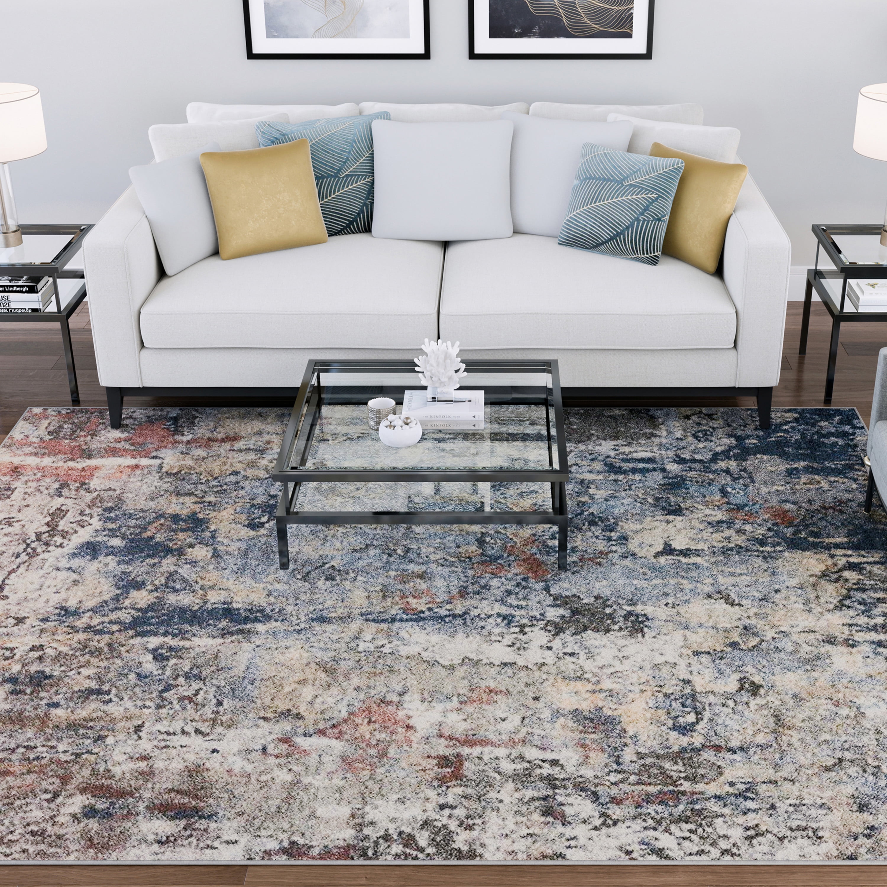 Modern Navy Area Rug 4x6 - Walmart.com