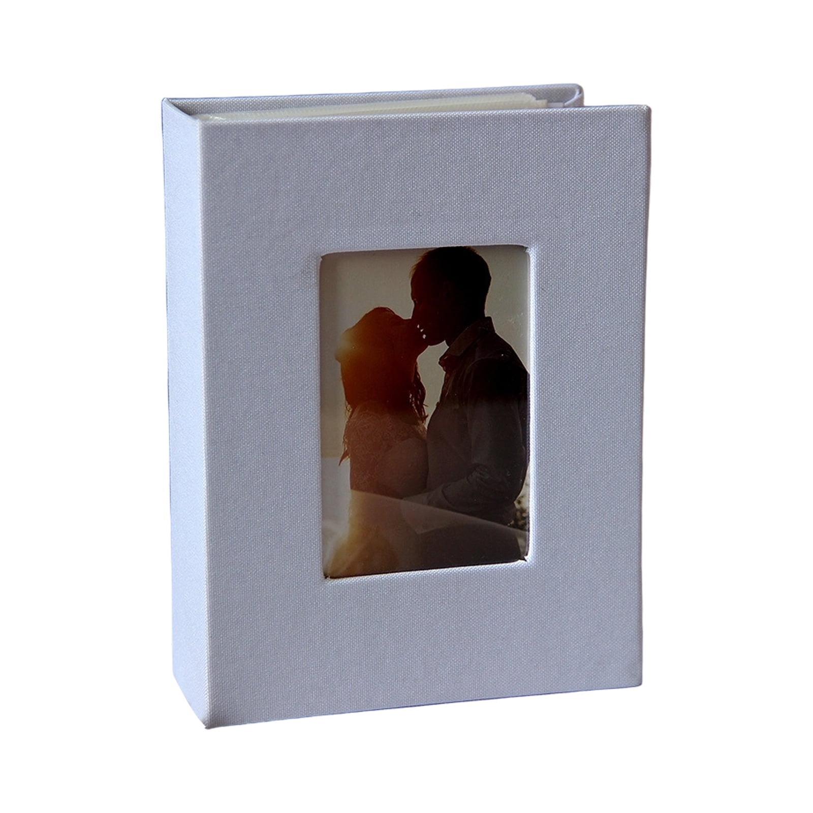 4x6 Photo Album 100 Pocket Linen Cover with Front Window Portable ...