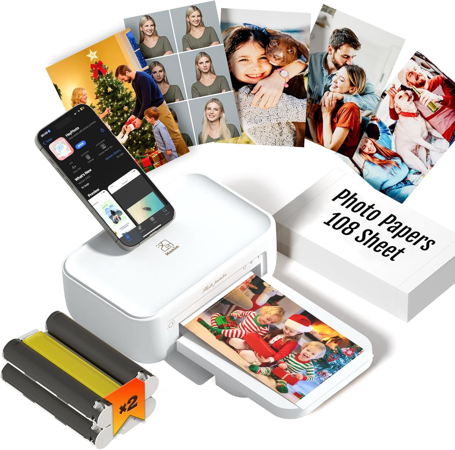 4x6 Photo Printer, CP4100 Photo Printer for & Android with 108 Sheets ...