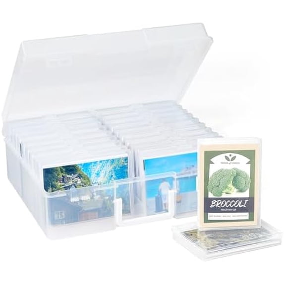4x6 Photo Storage Box, 20 pcs Inner Photo Case with Lids, Clear Photo ...