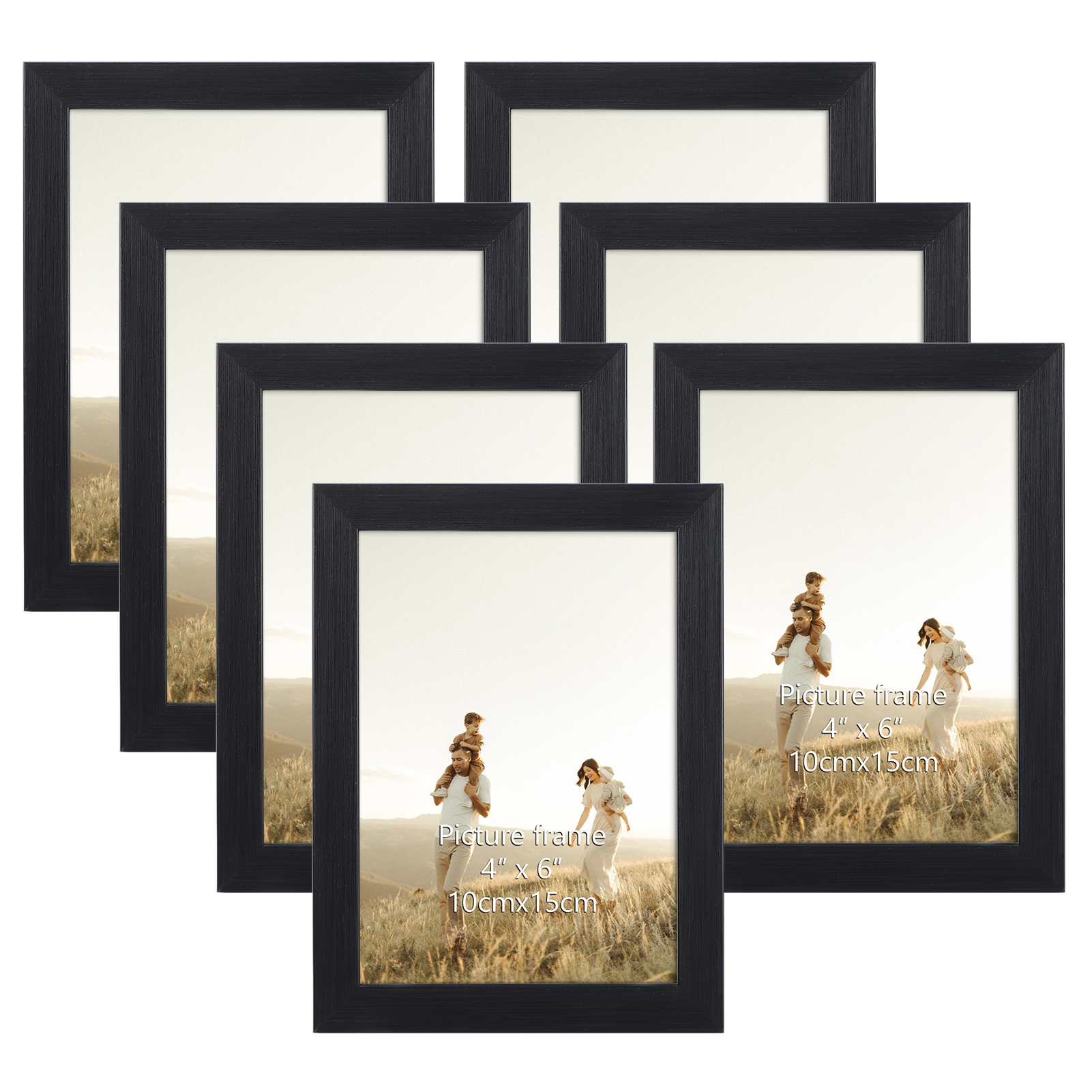 Mainstays 6x8 matted to 4x6 Front Loading Picture Frame, Set of 6 ...