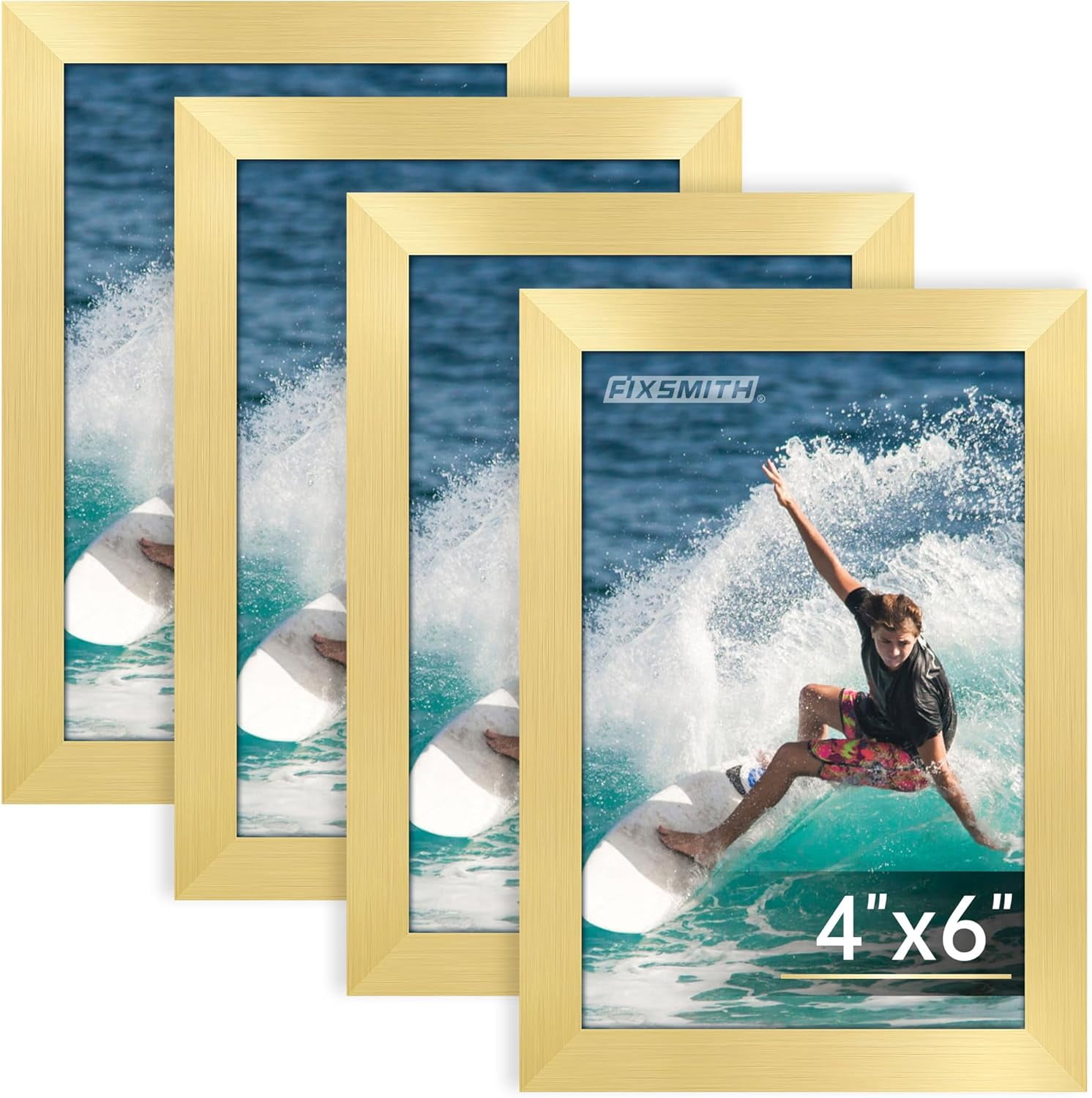 4x6 Picture Frame Bulk-4 Pack, Gold Picture Frames Collage Wall Decor ...