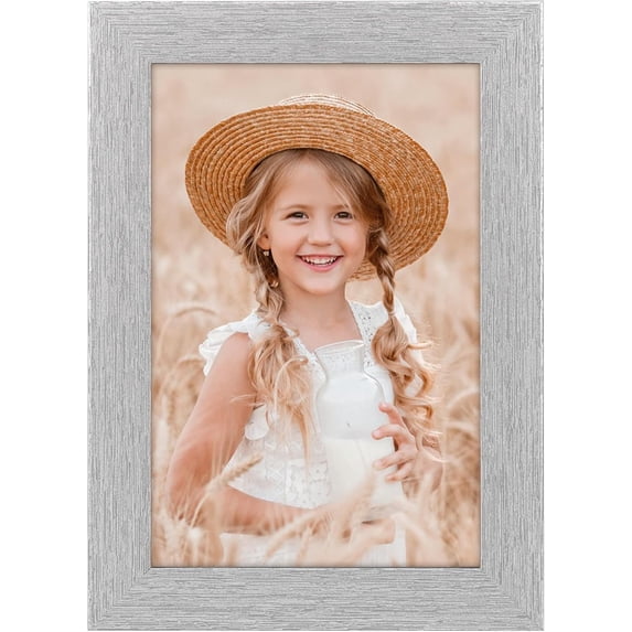 4x6 Picture Frame Display 4x6 Picture Distressed Silver Wood Grain ...