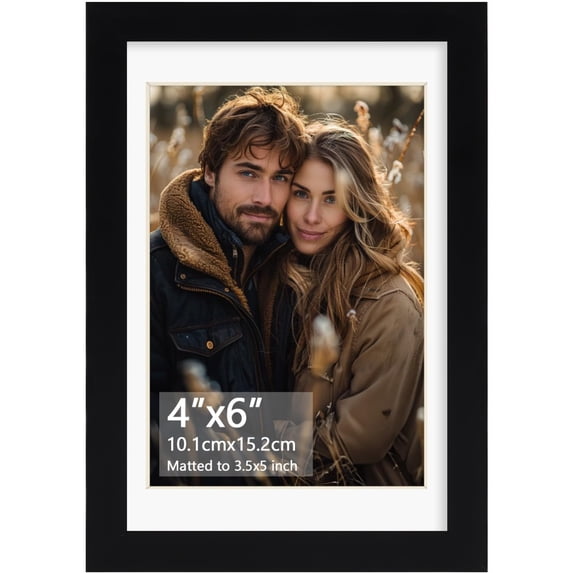 4x6 Picture Frame, Display Pictures 3.5x5 with Mat or 4x6 Without Mat ...
