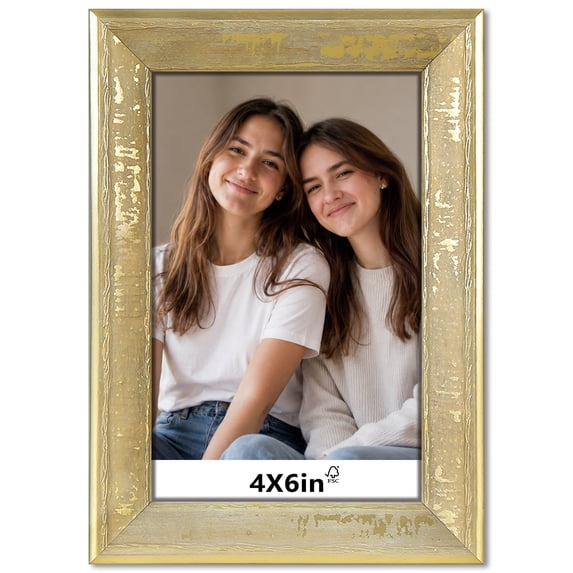 4x6 Picture Frame Gold, Vintage Rustic Distressed Framege for Tabletop ...