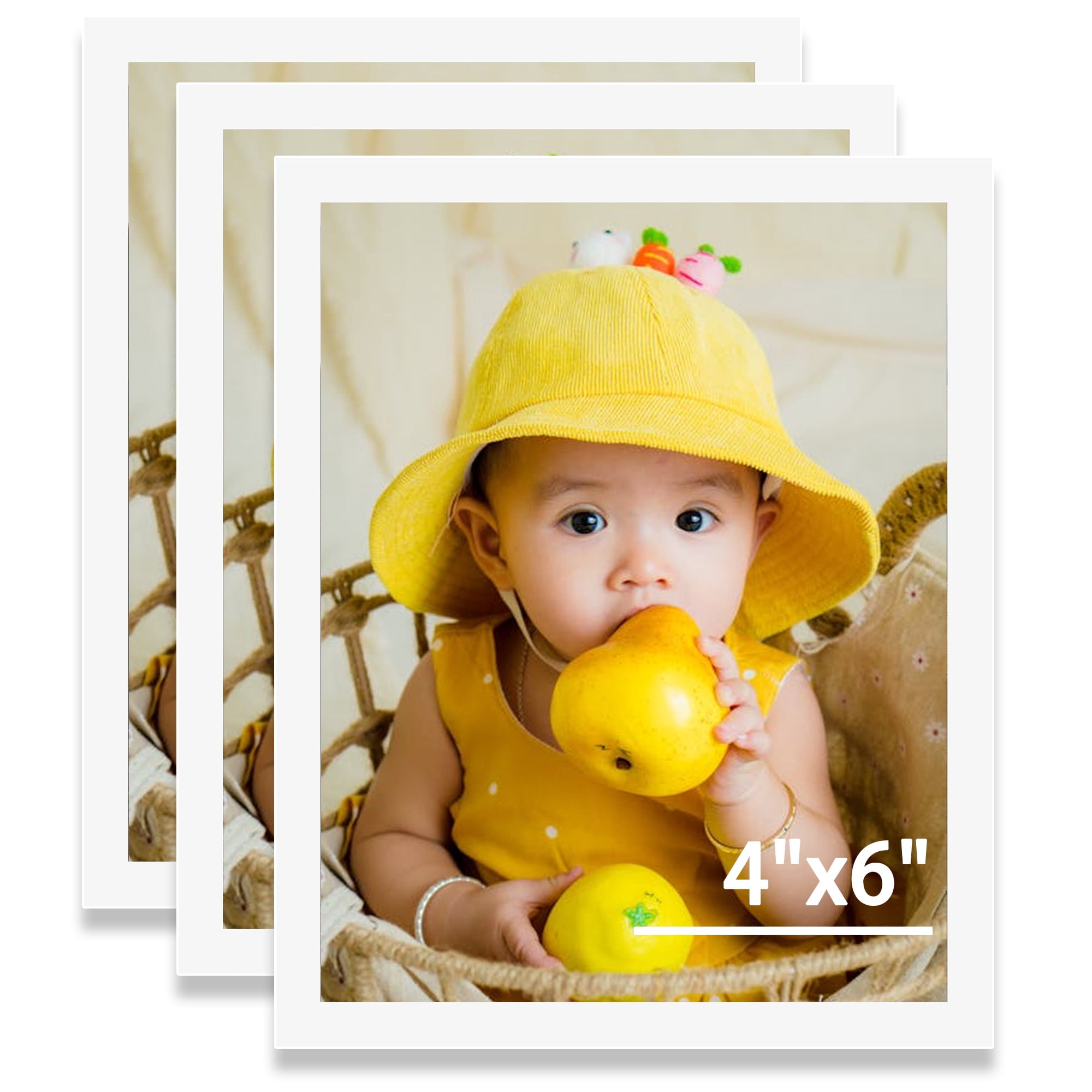 4x6 Picture Frame Set of 3, Display Pictures 2.5x4.5 with Mat or 4x6 ...
