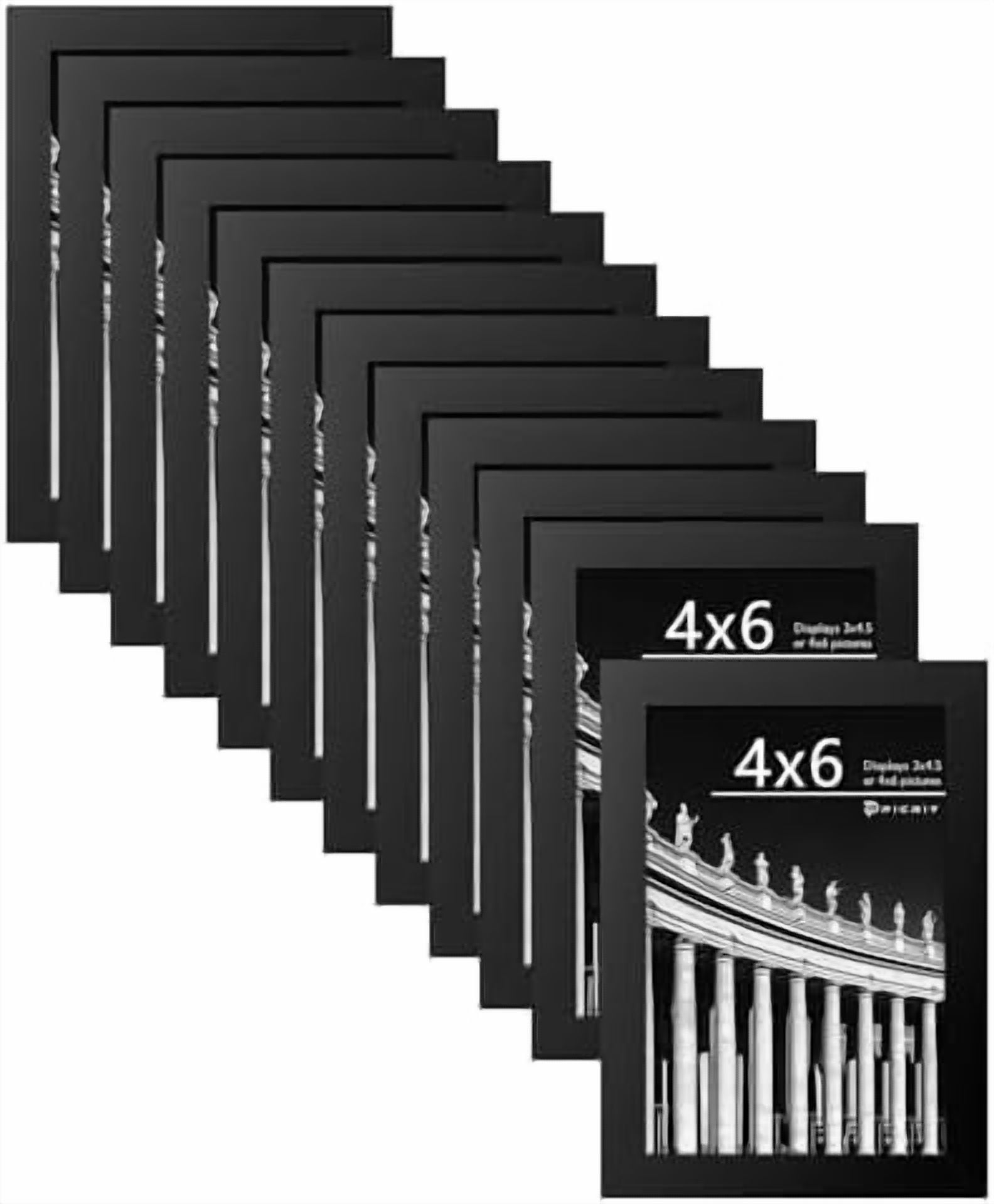 4x6 Picture Frame Set of 12, Display 3.5x5 with Mat or 4x6 without Mat ...