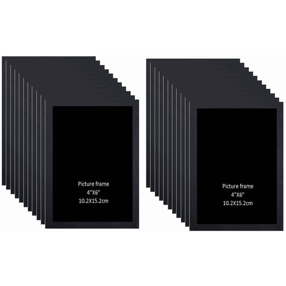 4x6 Picture Frame Set of 22, Black MDF Classic Photo Frame for Wall or ...
