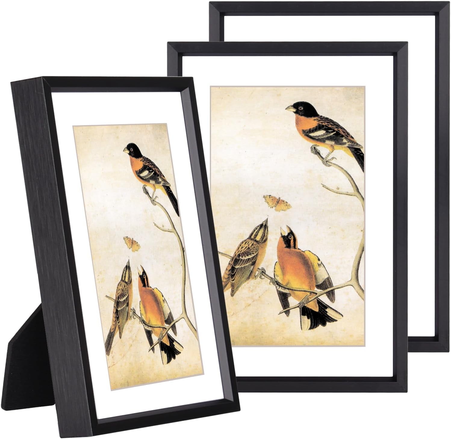 4x6 Picture Frame Set of 3, Black Metal Photo Frames with HD Glass ...