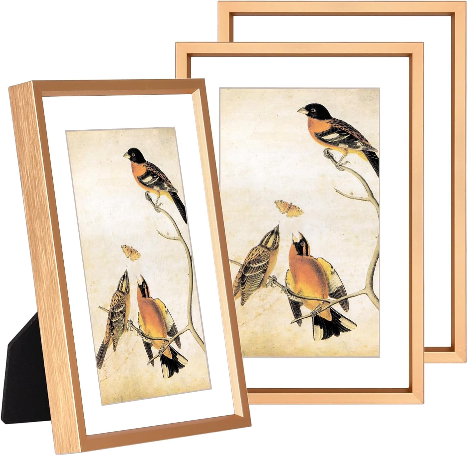 4x6 Picture Frame Set of 3, Gold Metal Photo Frames with HD Glass, Fits ...
