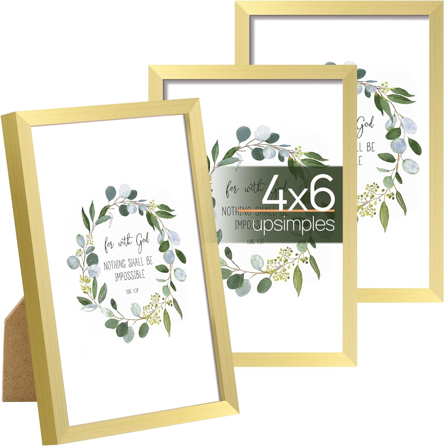 4x6 Picture Frame Set of 3, Made of High Definition Glass for 4 x 6 ...