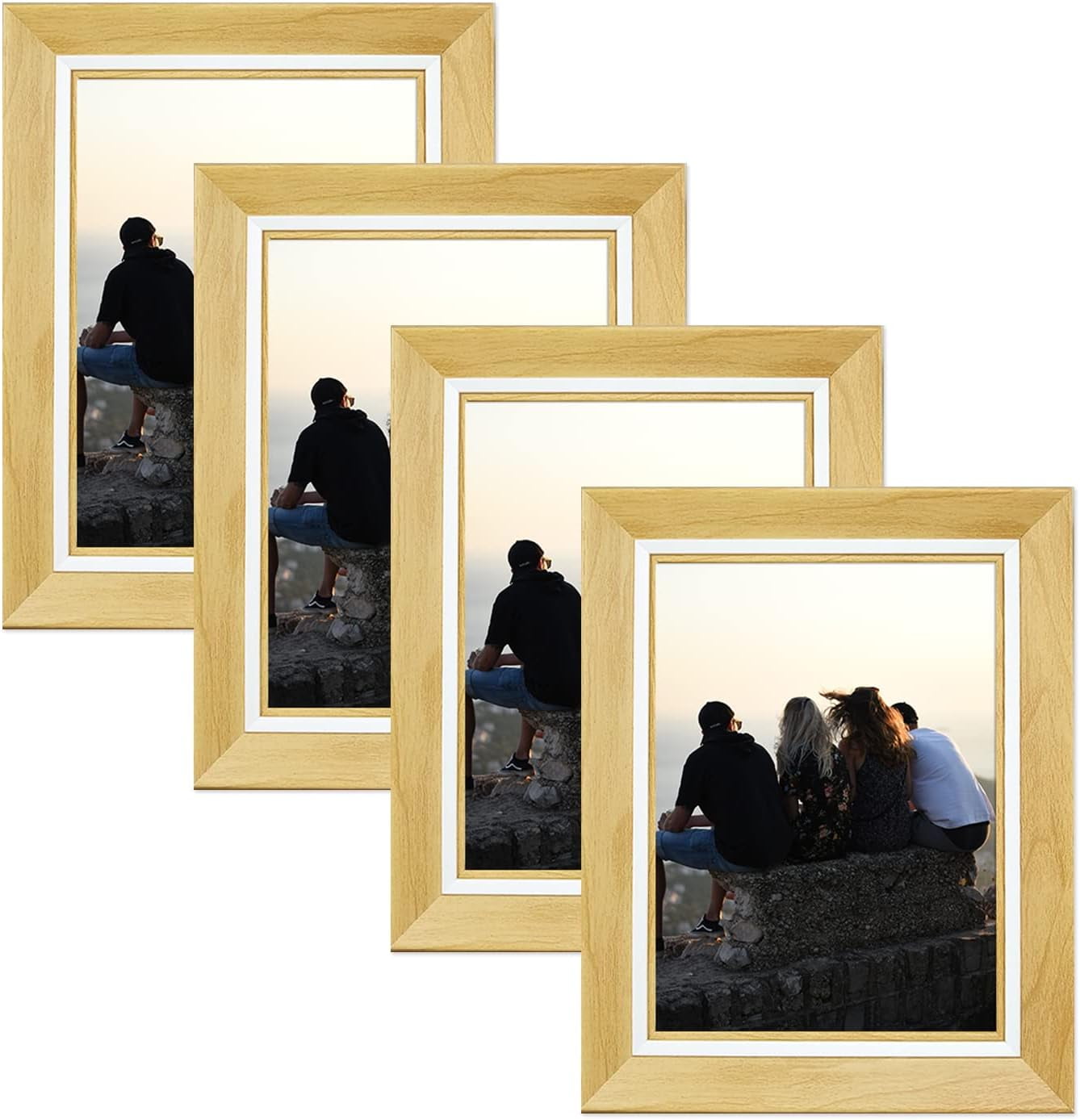 4x6 Picture Frame Set of 4 Simple Style Photo Frame with High ...