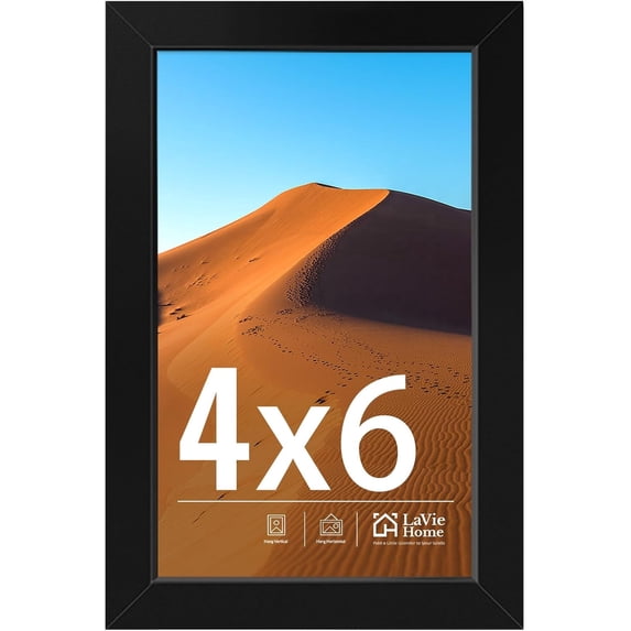4x6 Picture Frame for Wall Display, 4x6 Black Picture Frame with HD ...