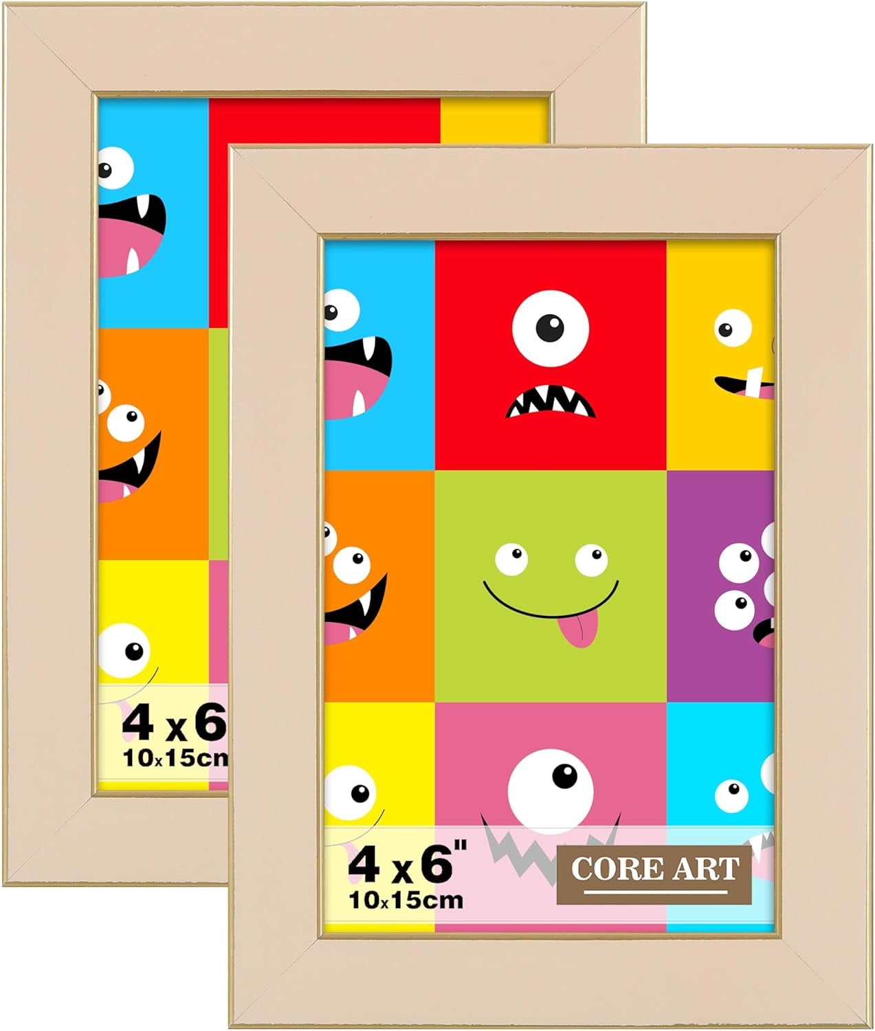 4x6 Picture Frames Ivory White 6x4 Photo Frames Set of 2, 4 by 6 Colorful Frame with HD ...