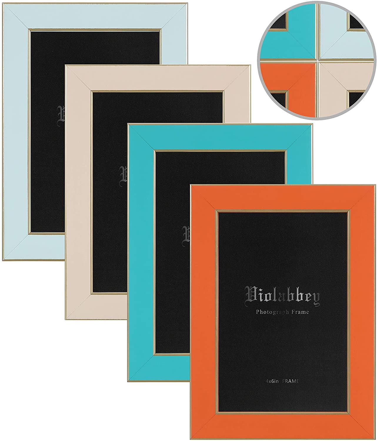 4x6 Picture Frames Set of 4, Colorful Photo Frame of Modern Style, High ...