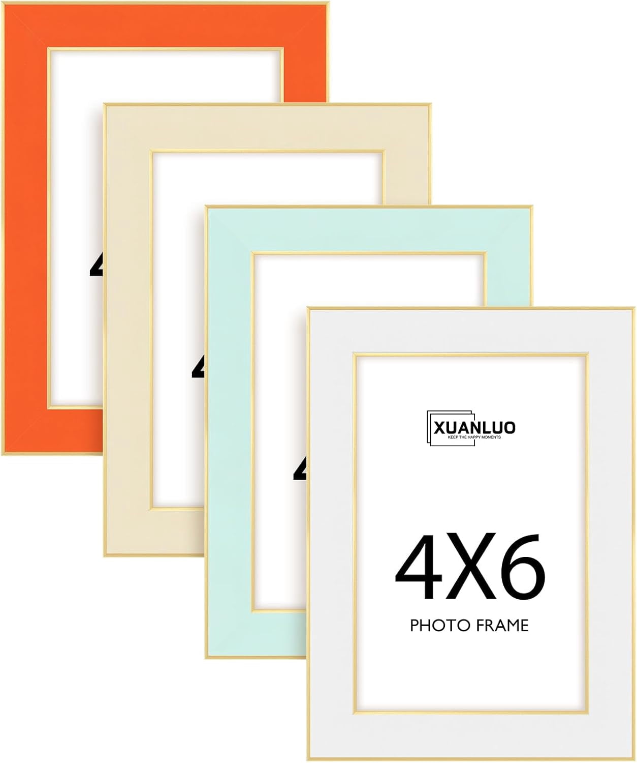 4x6 Picture Frames Set of 4, Colorful Photo Frames with HD Plastic ...